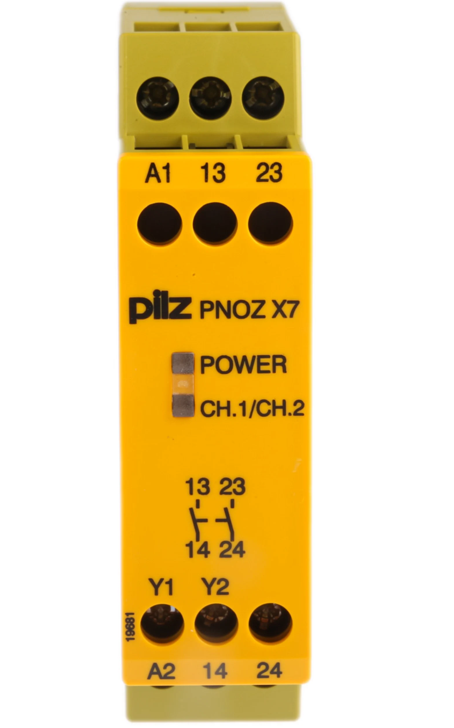Rele de seguridad Pilz PNOZ X PNOZ X7 1CH 24V AC/DC - Axon Ingeniería